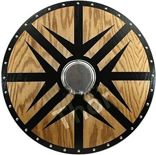 Medieval Viking Shield 24" Knight Round Shield Handcrafted Armor Wood ...