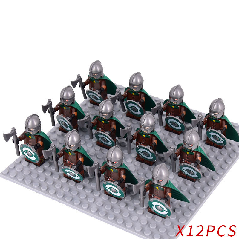 LOTR Rohan Kingdom Light Axe Infantry Army Set 12 Minifigure Building ...