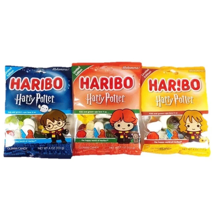 Harry Potter Haribo Gummies Limited Edition Harry Ron & Hermione 4.25 ...