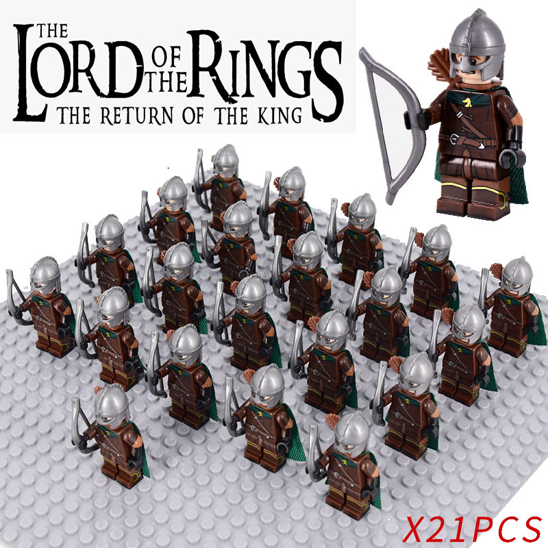 LOTR Rohan Kingdom Light Archers Infantry Army Set 21 Minifigures Lot ...