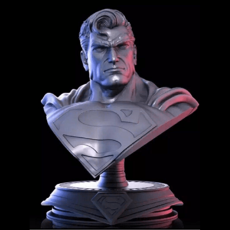 200mm 3D Print Superhero Model Kit BUST Superman Unpainted - Figures