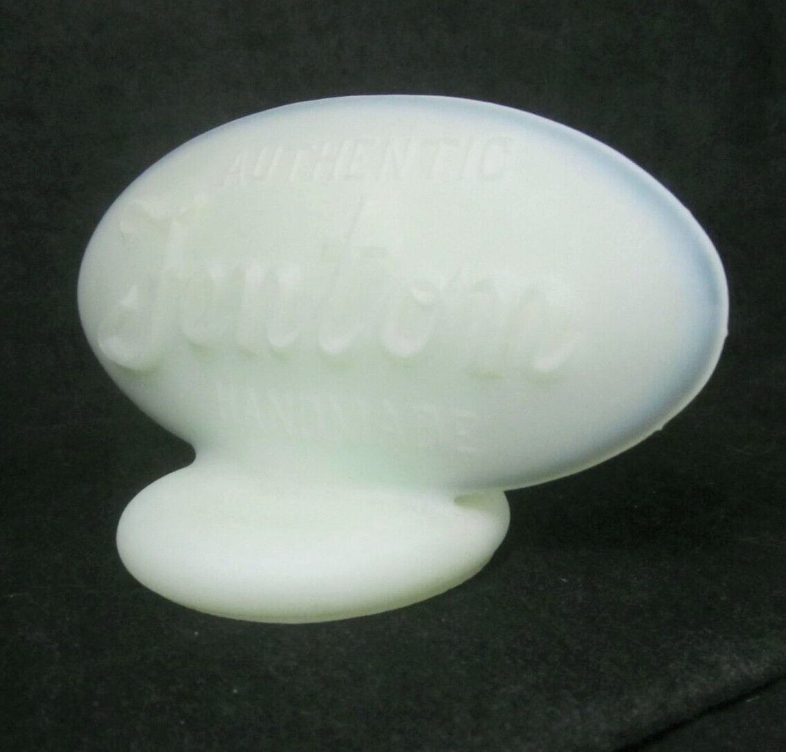 Fenton Mint Green Mist Satin Art Glass Logo Dealer Sign Oval Figurine 5 ...