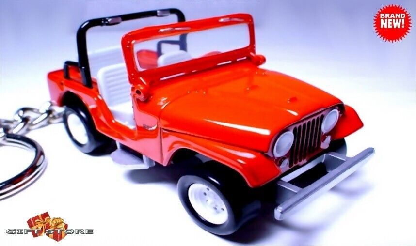 RARE HTF KEYCHAIN RED JEEP WRANGLER CJ5 WILLYS CJ-5 KAISER AMC GREAT ...