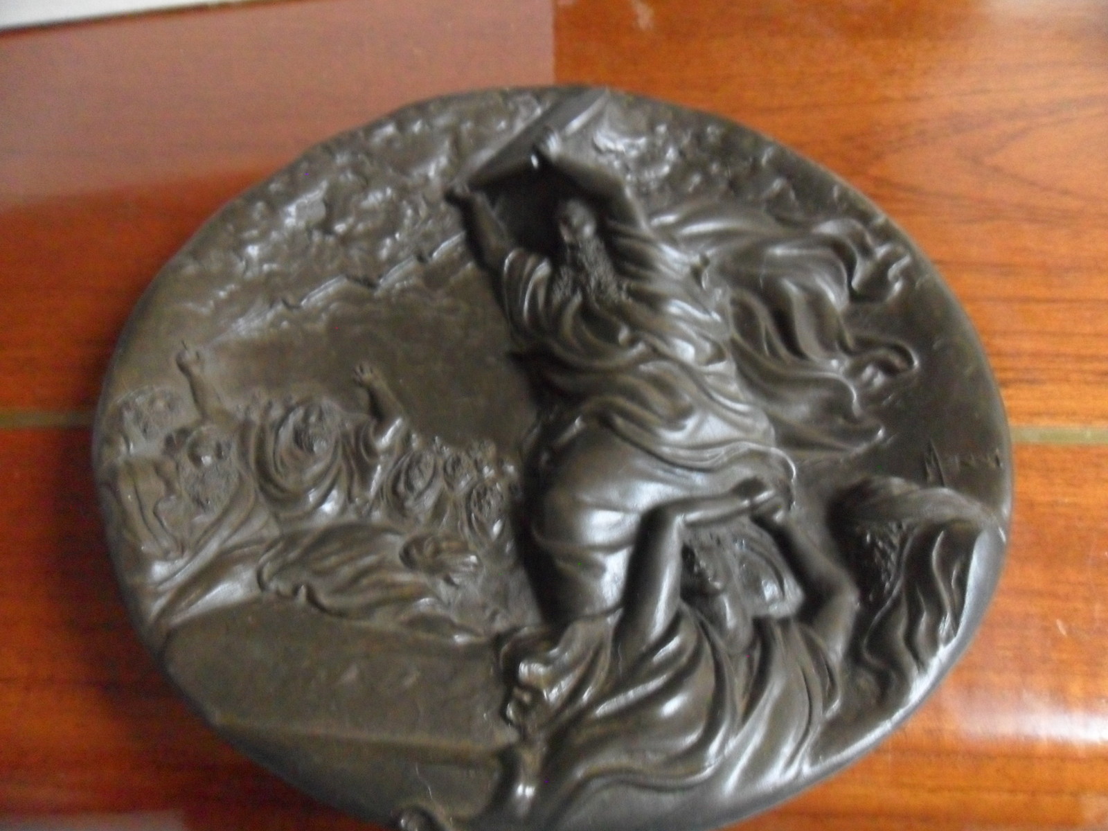 Moses and the Ten Commandments plate,Rhodes Studio,hand cast in fused ...