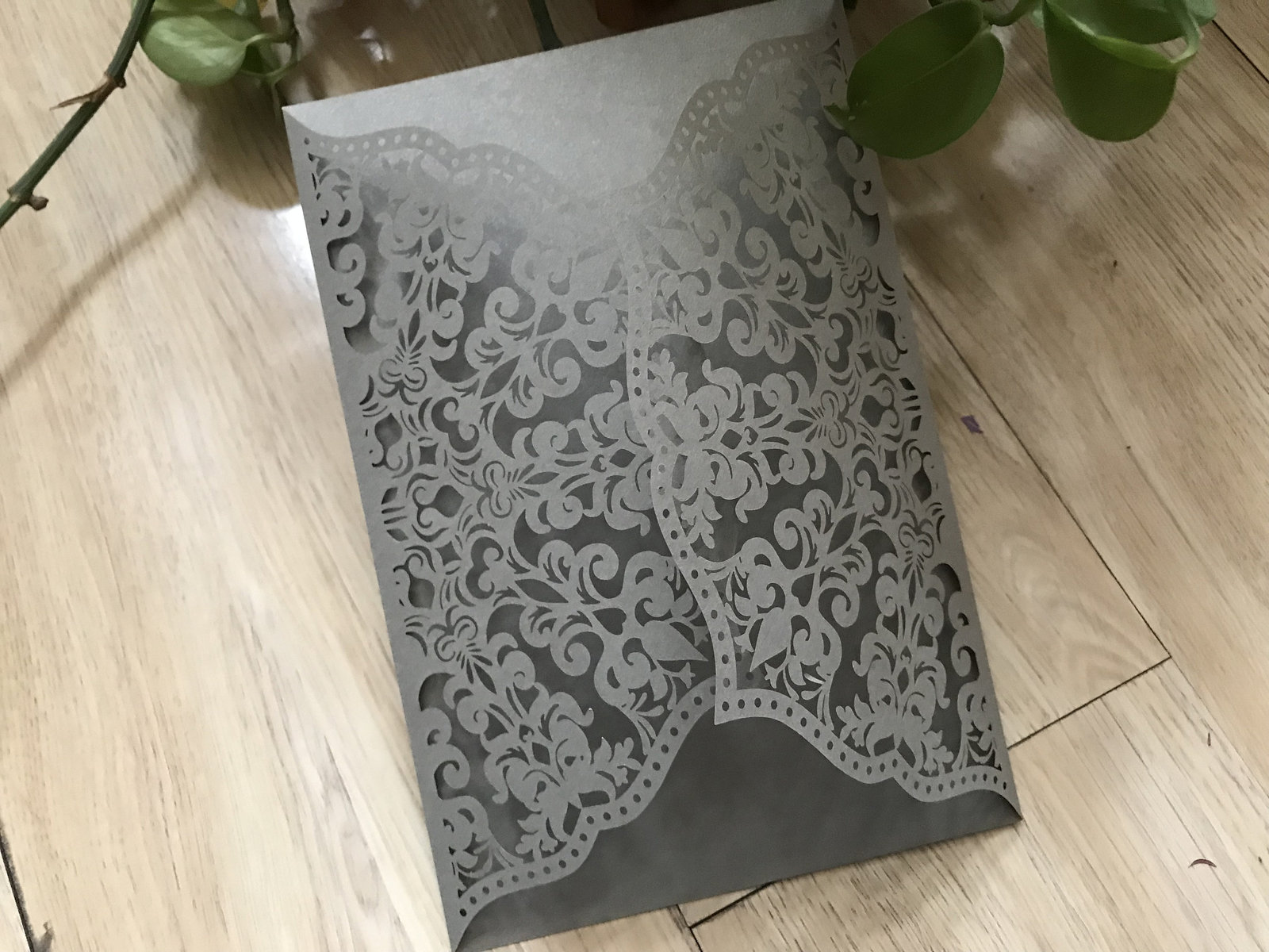 50pcs Silver Laser Cut wedding invitations cards,Birthday Party invite ...