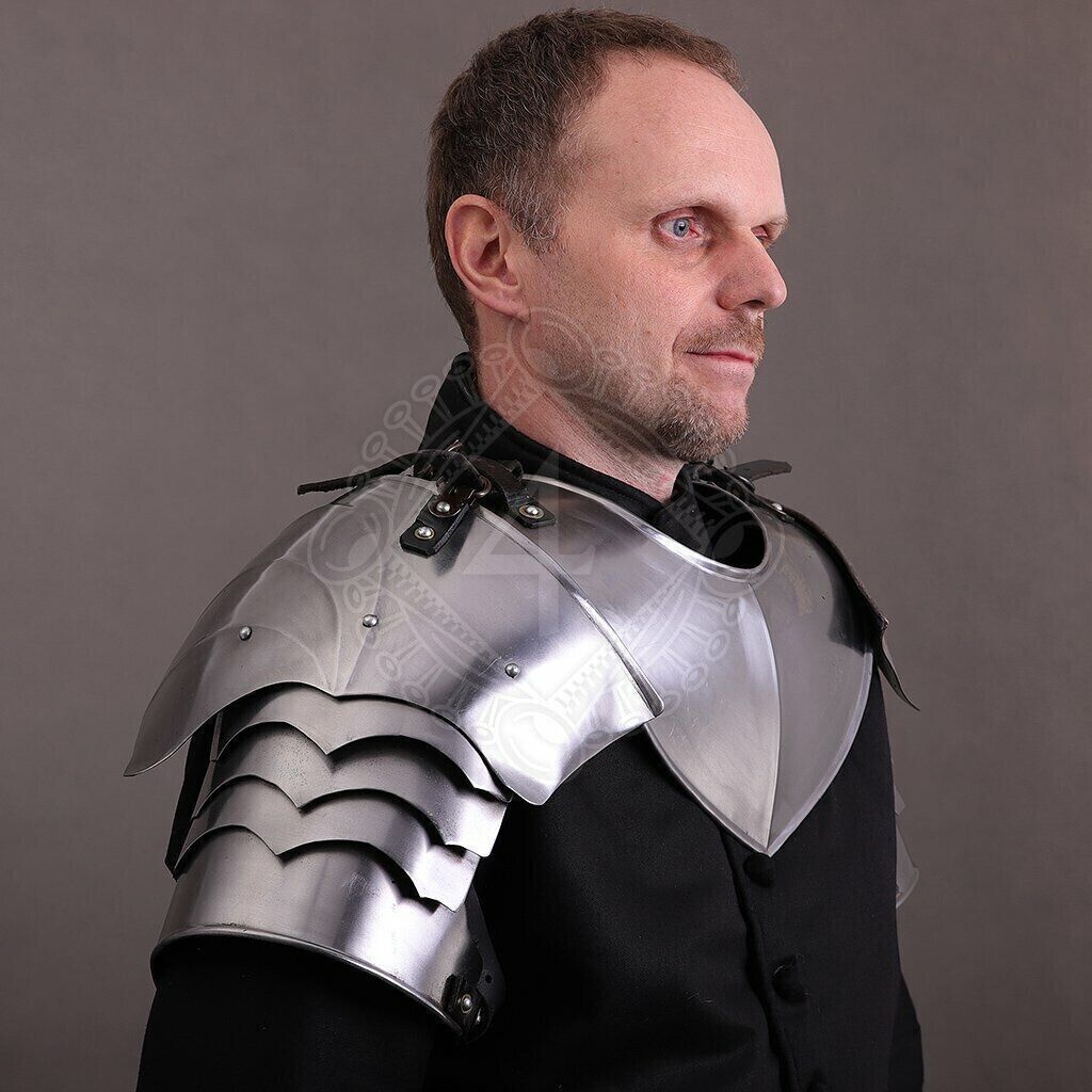 Medieval Replica Gothic steel Pair Of Pauldrons With Gorget Shoulder ...