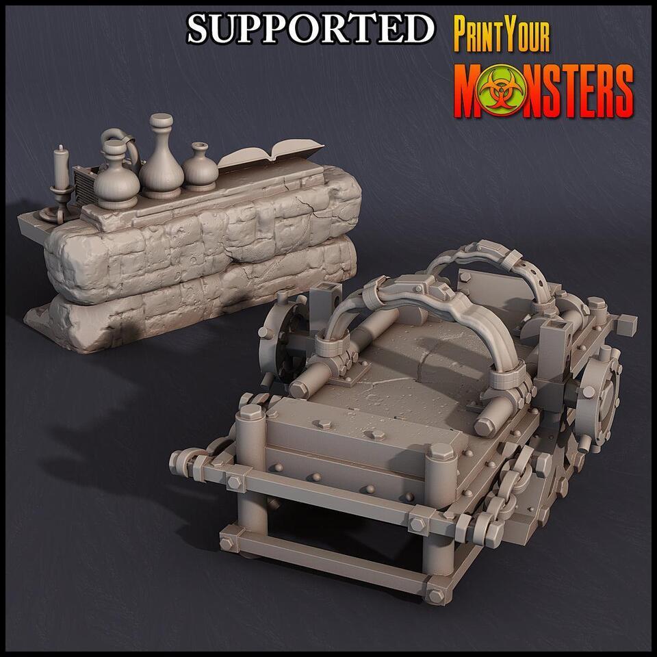 3D Printed Print Your Monsters Horrifying Laboratory Terrain Pack 28mm ...