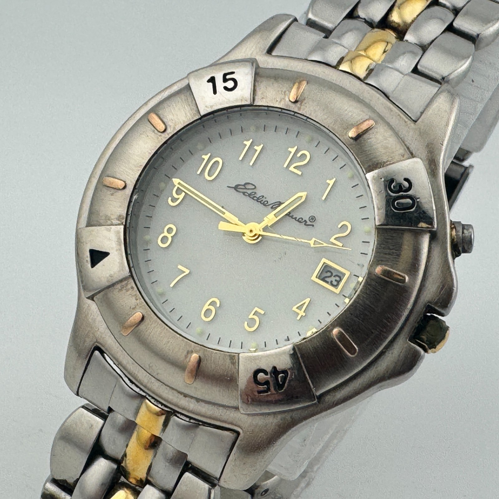 Vintage Eddie Bauer Quartz Watch Men 50m Dual Tone Date Analog New ...