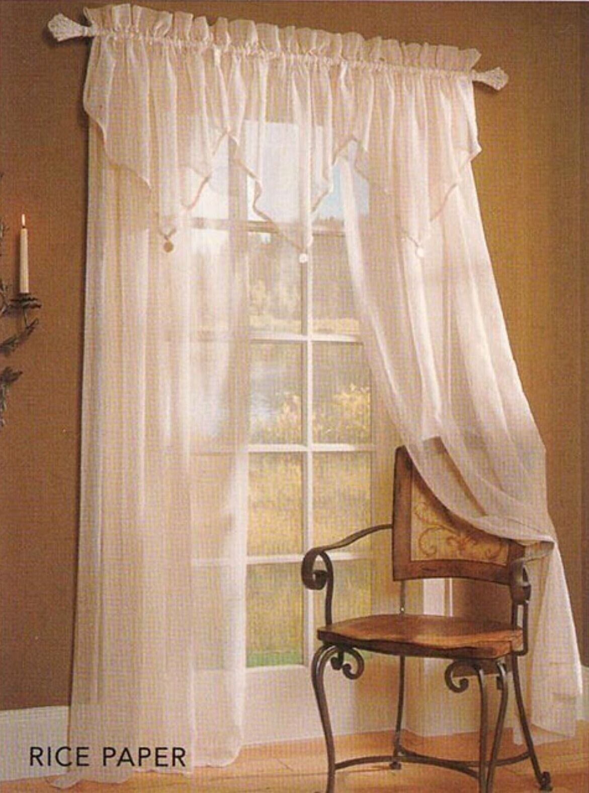 CROSCILL Rice Paper Taupe 86x84 Drapery Panel Pair and Ascot Valances ...