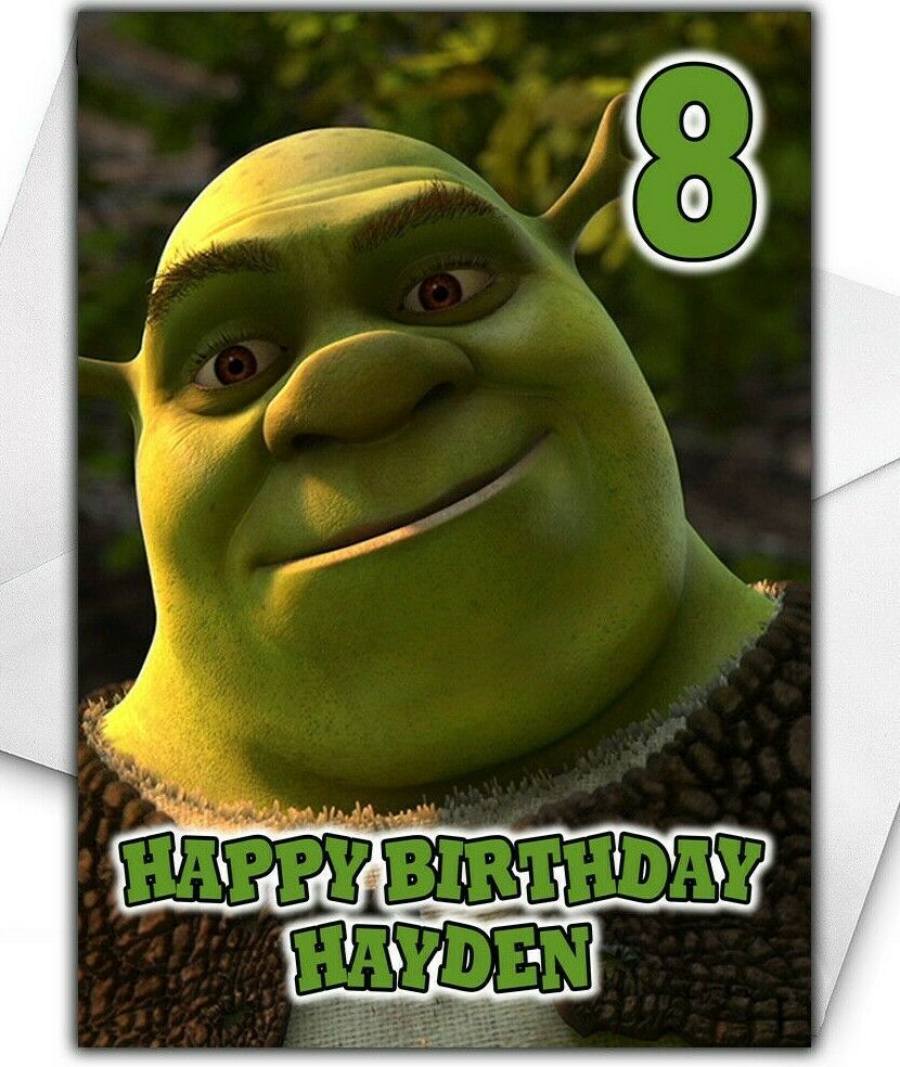 SHREK Personalised Birthday Card - Shrek Birthday Card - Large A5 ...