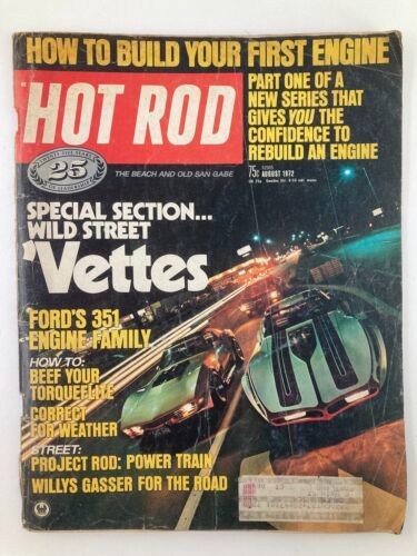 VTG Hot Rod Magazine August 1972 Corvettes of Dan Bruno and Tom Daniels ...