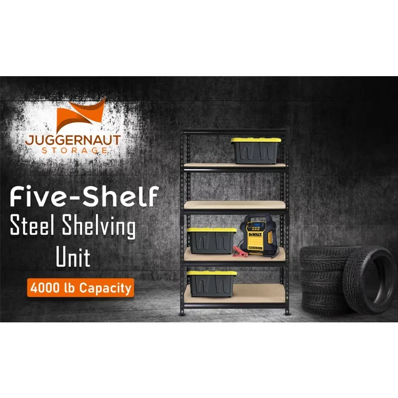 Juggernaut Storage 48W x 18"D x 72"H 5-Shelf Steel Shelving, 4000 lb ...