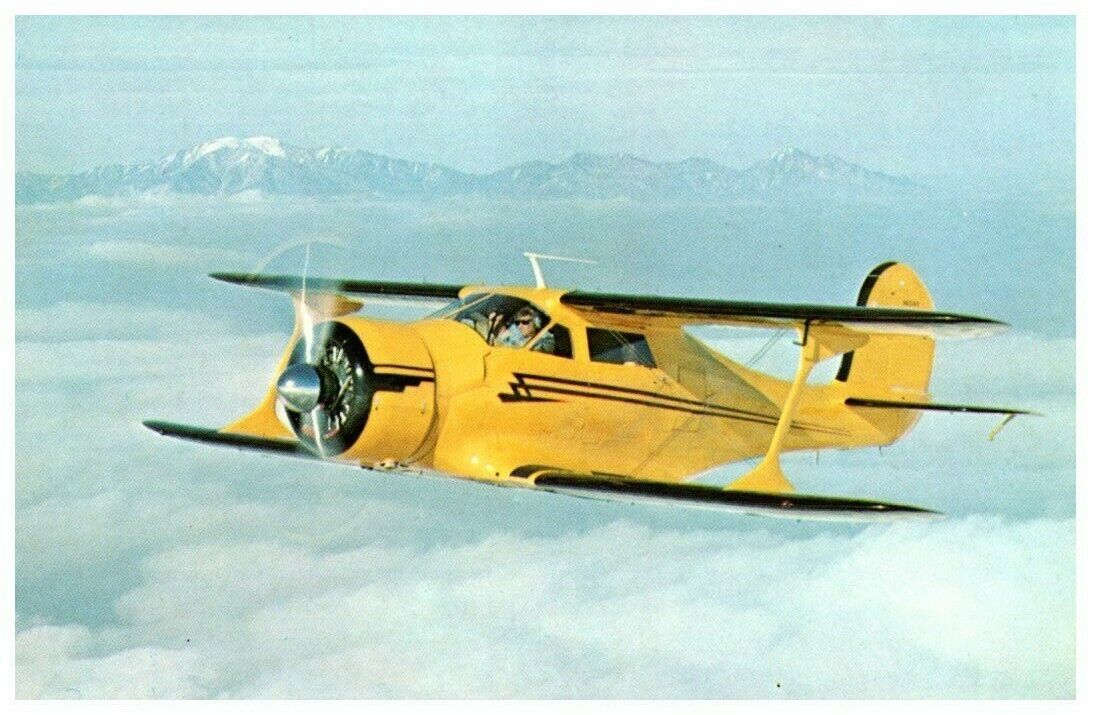 Beechcraft D17S Staggerwing Aircraft Collector Series Airplane Postcard ...