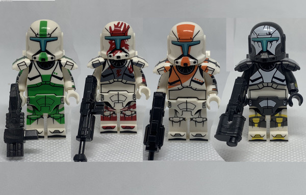 Delta Squad Republic Commando Clone Troopers With Armor Minifigure ...