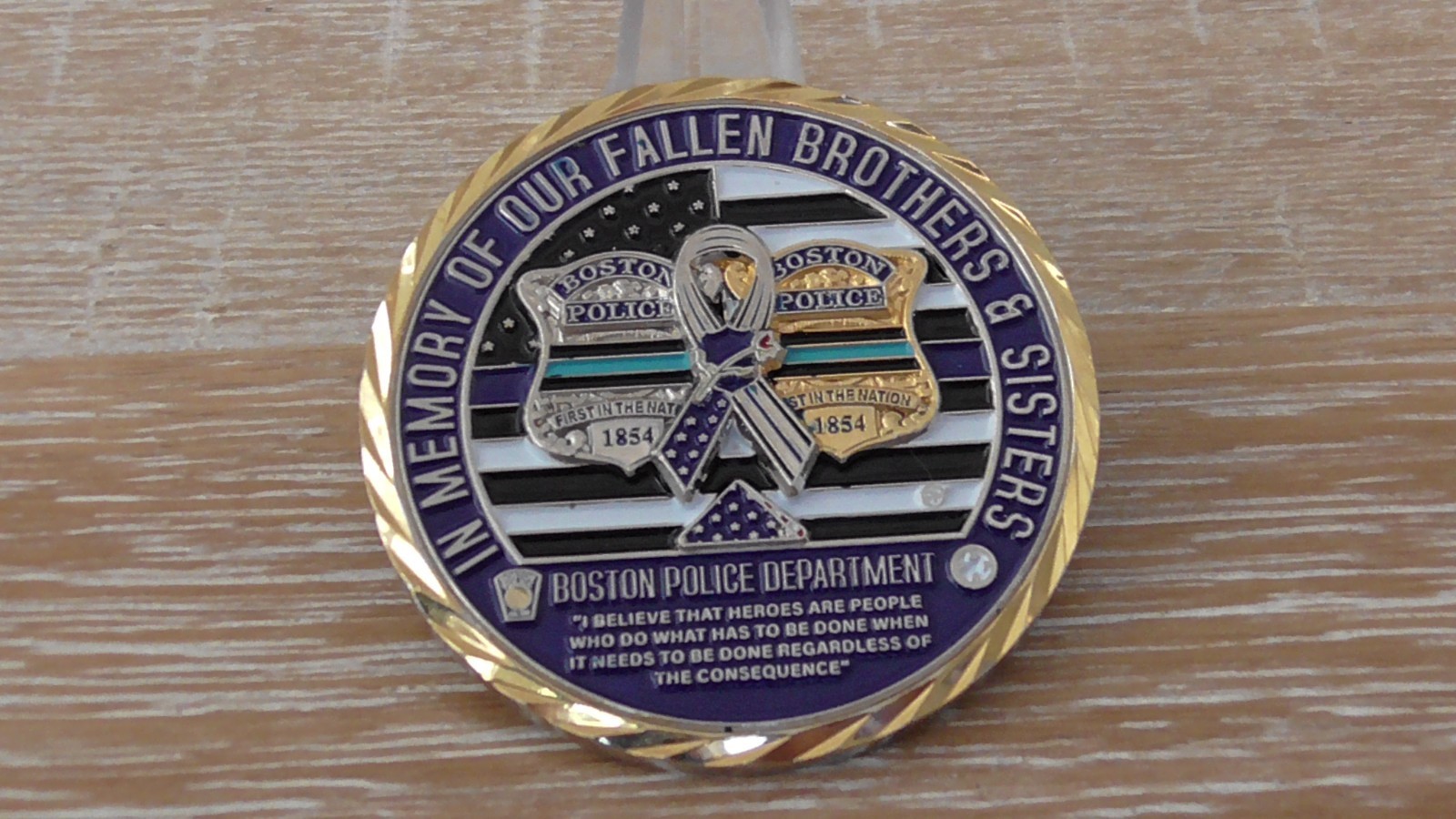 Boston Police Department Gold Star Family Challenge Coin #C660 ...