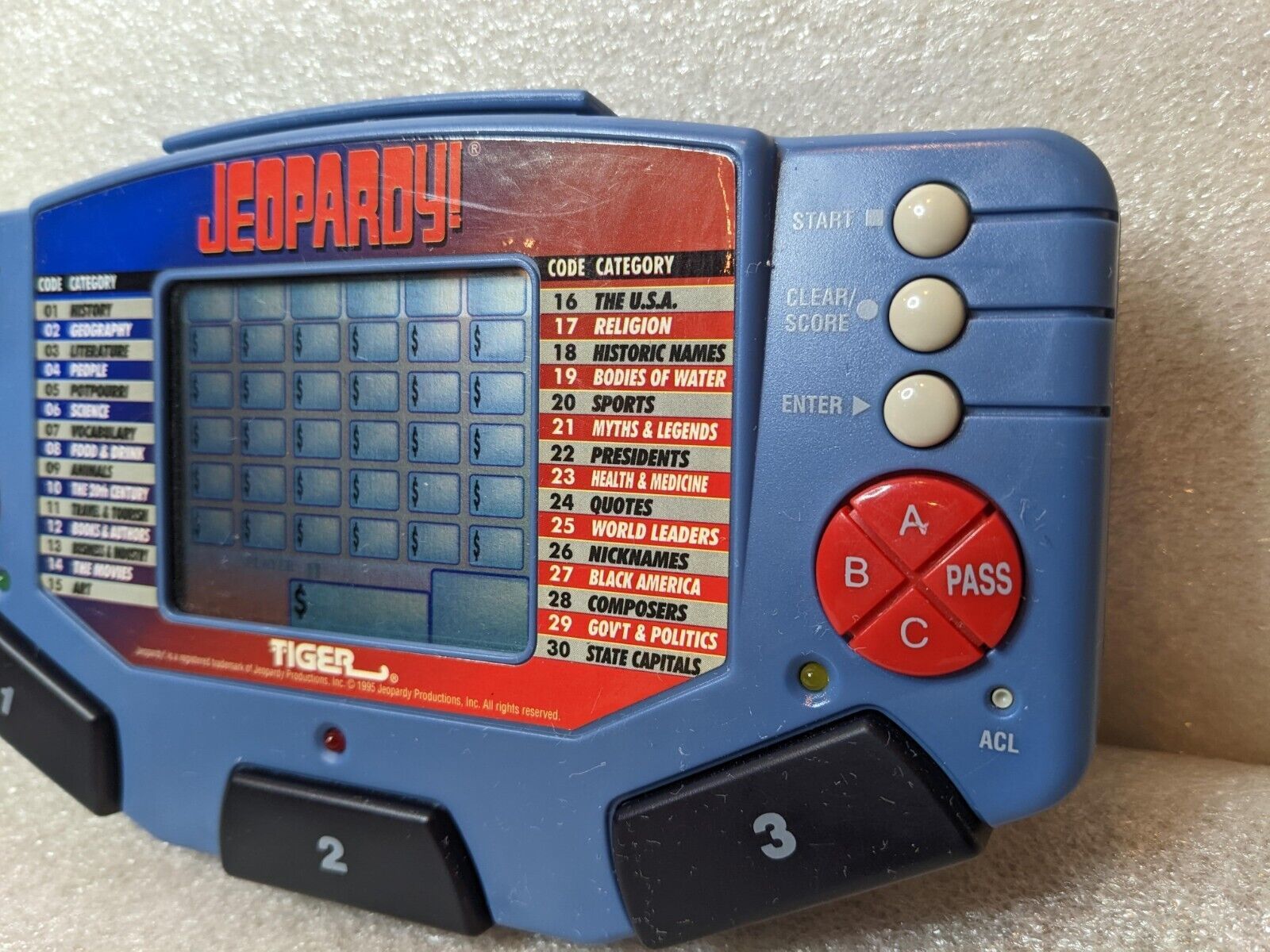 Works Vintage Jeopardy Tiger Electronic Handheld Game With Cartridge ...