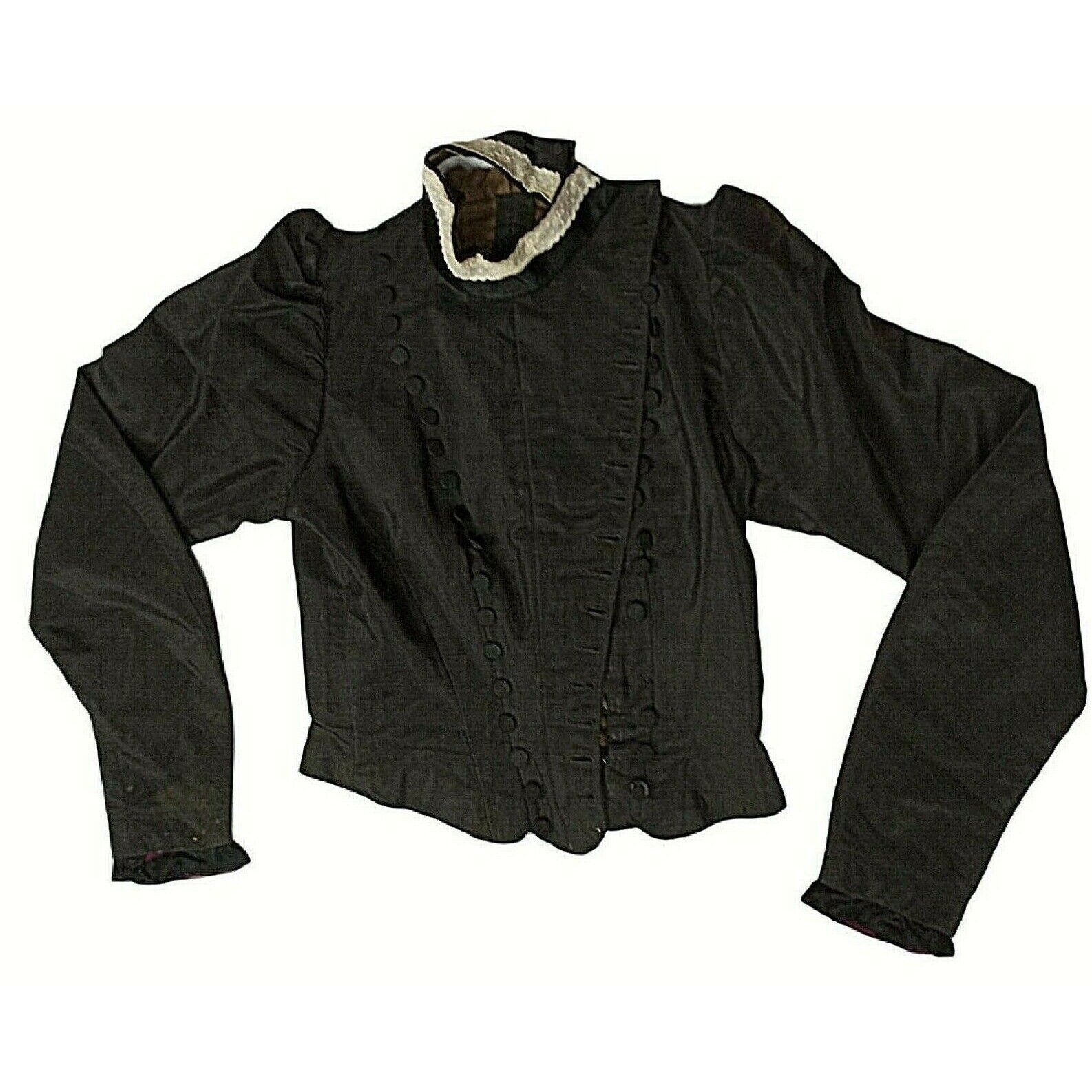 Antique Edwardian Small Black Top Repair or Pattern Costume Woman Child ...