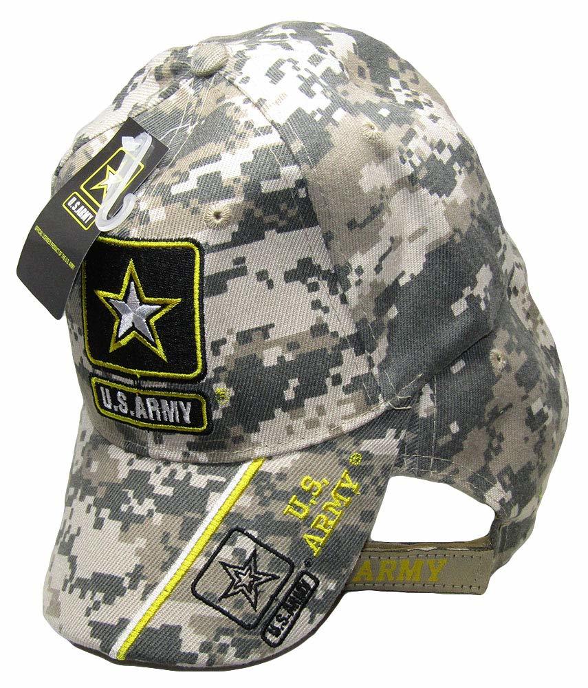 U.S. Army Star ACU Digital Camo Yellow Letter Embroidered Cap Hat ...