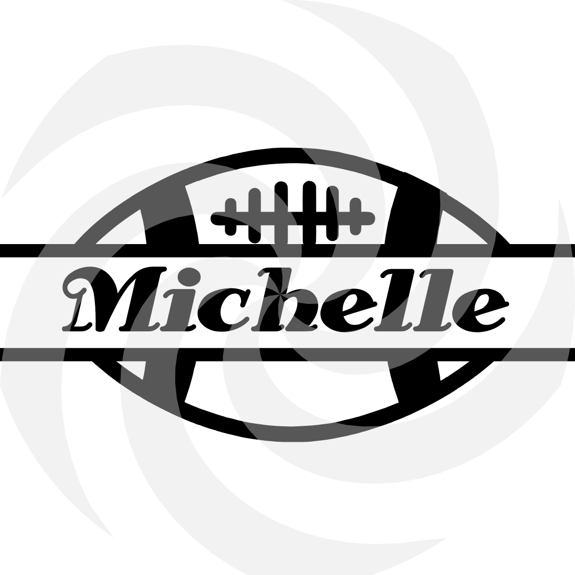 Football Split Monogram 515smp - Scrapbooking