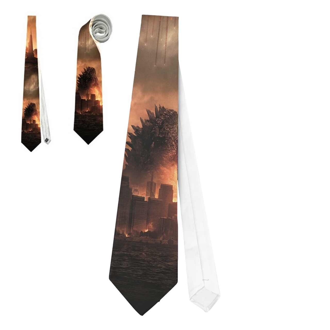 Necktie Godzilla Kaiju Tokusatsu Japanese Action Ghidorah Cosplay - Men ...