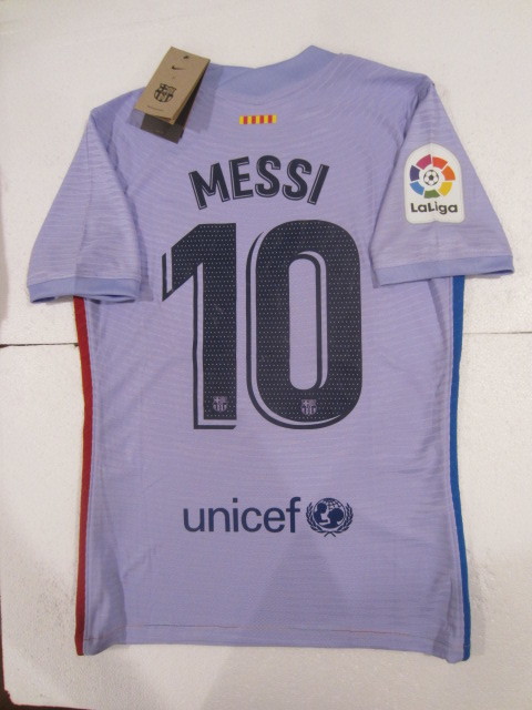 Lionel Messi FC Barcelona La Liga Match Slim Purple Away Soccer Jersey ...