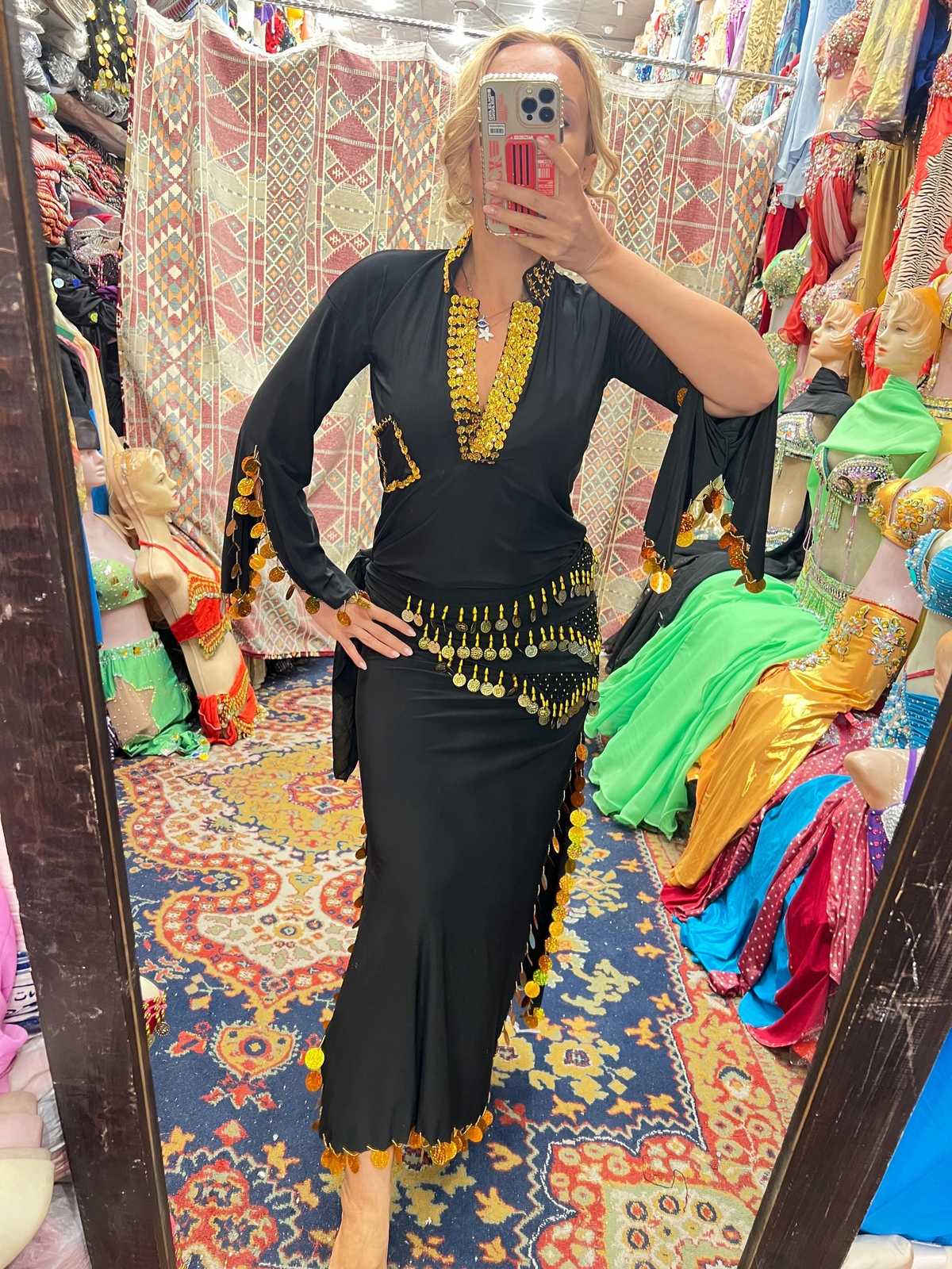 Bellydance Baladi Dress Set: Egyptian Dance Costume with Coins - Dresses
