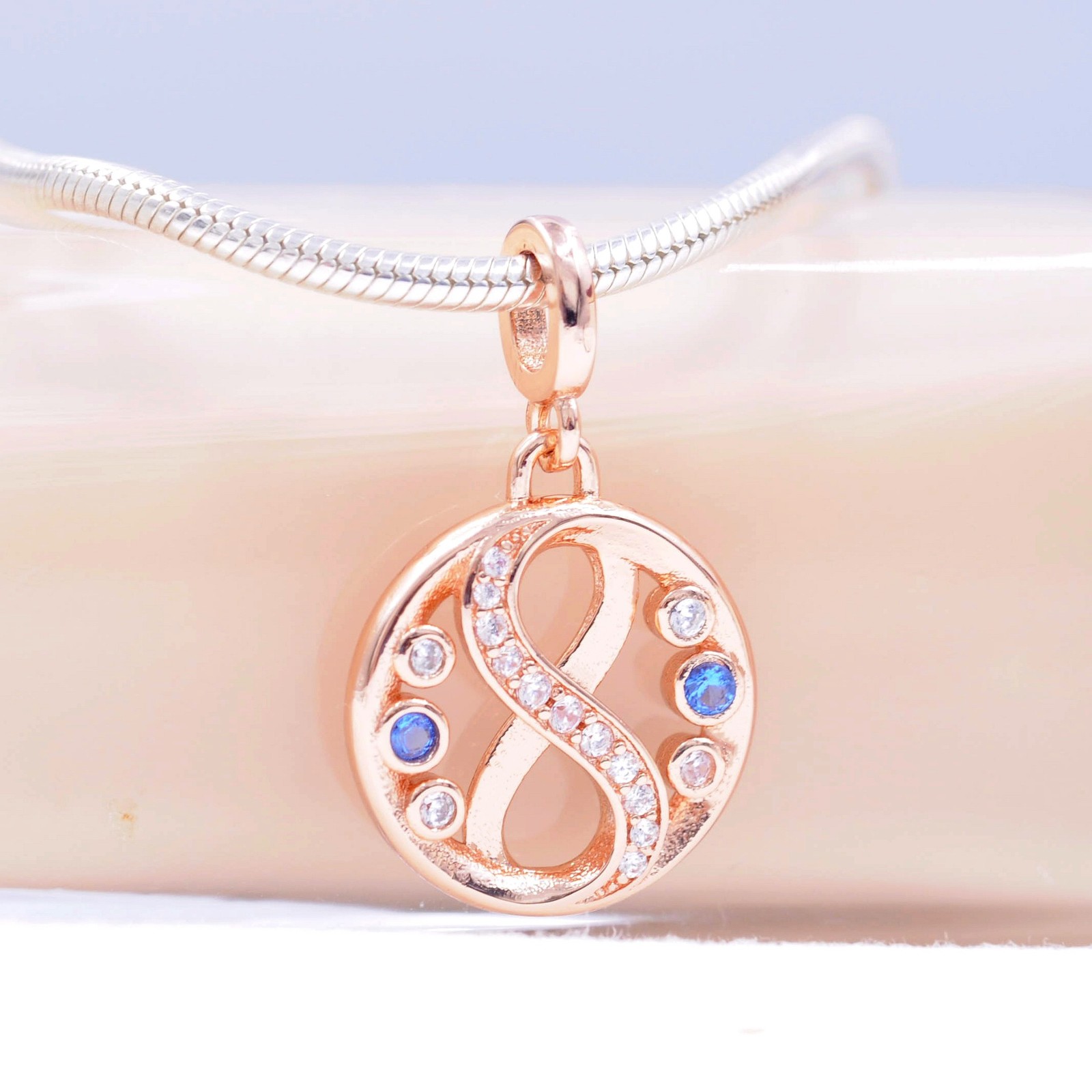 2023 Me Collection Rose Gold-plated ME Infinity Symbol Medallion Dangle Charm - Charms & Pendants