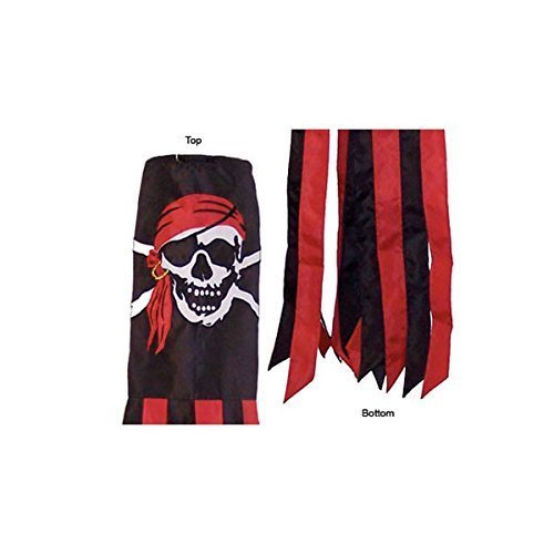 60 Inch Pirate w/ Red Bandana Jolly Roger Windsock by Vista Flags ...