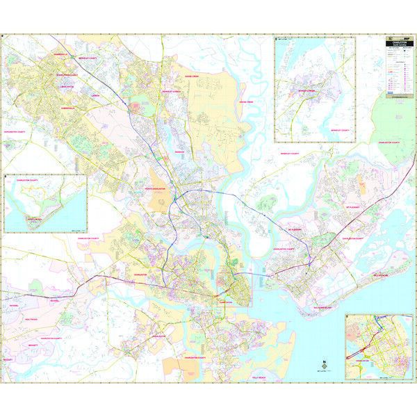 Charleston, SC Wall Map - Maps & Atlases