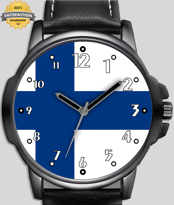 Flag Of Finland Unique Stylish Wrist Watch - Jewelry & Watches