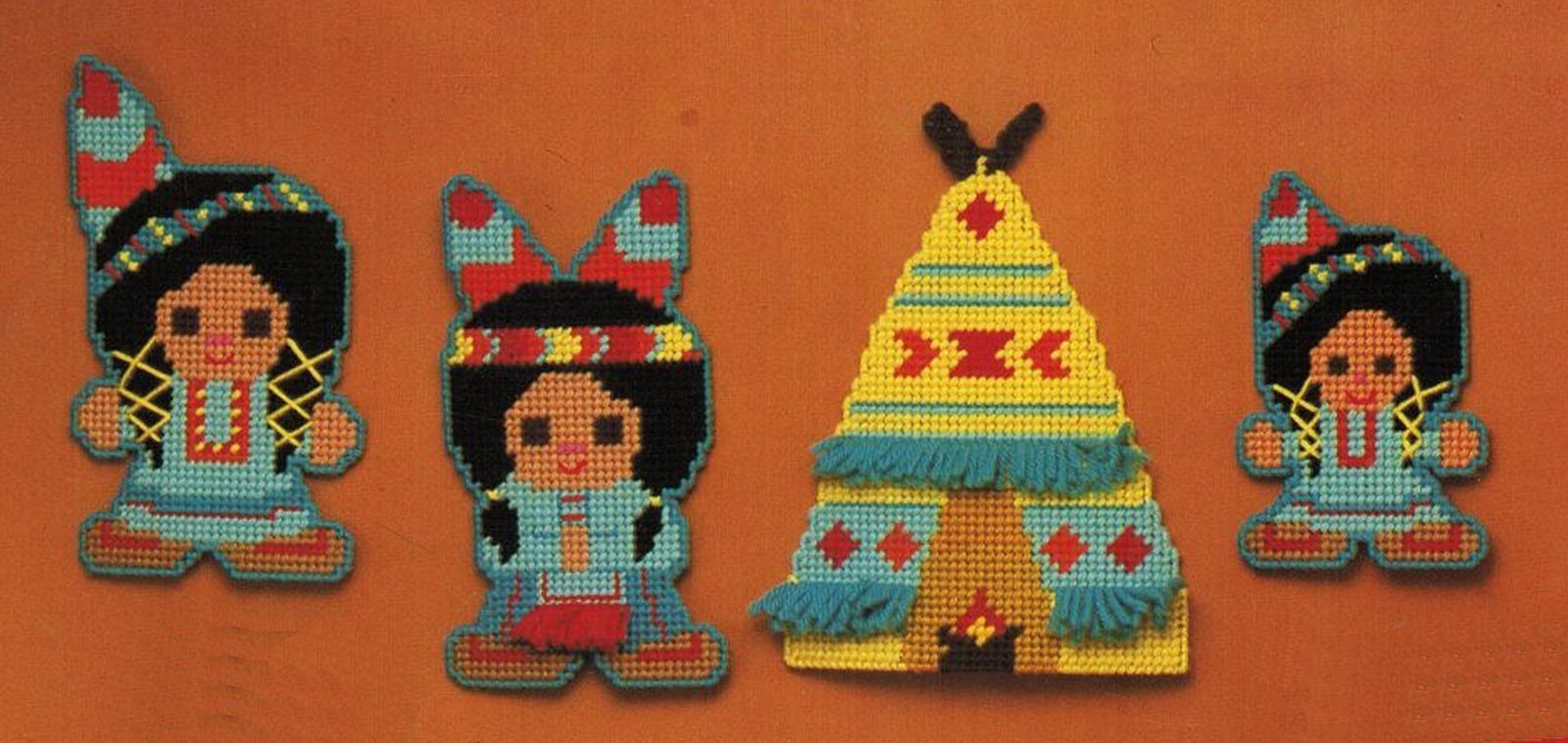 Plastic Canvas Native Indian Tissue Cover Tepee Mandala Dream Catcher ...
