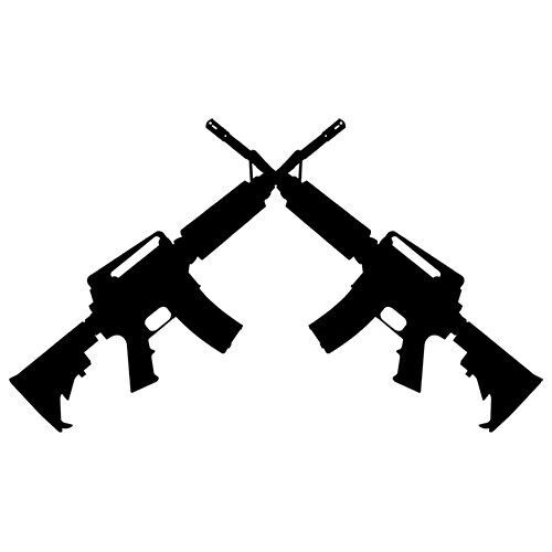 Crossed AR-15s sticker VINYL DECAL Military Service Hero Patriot ...