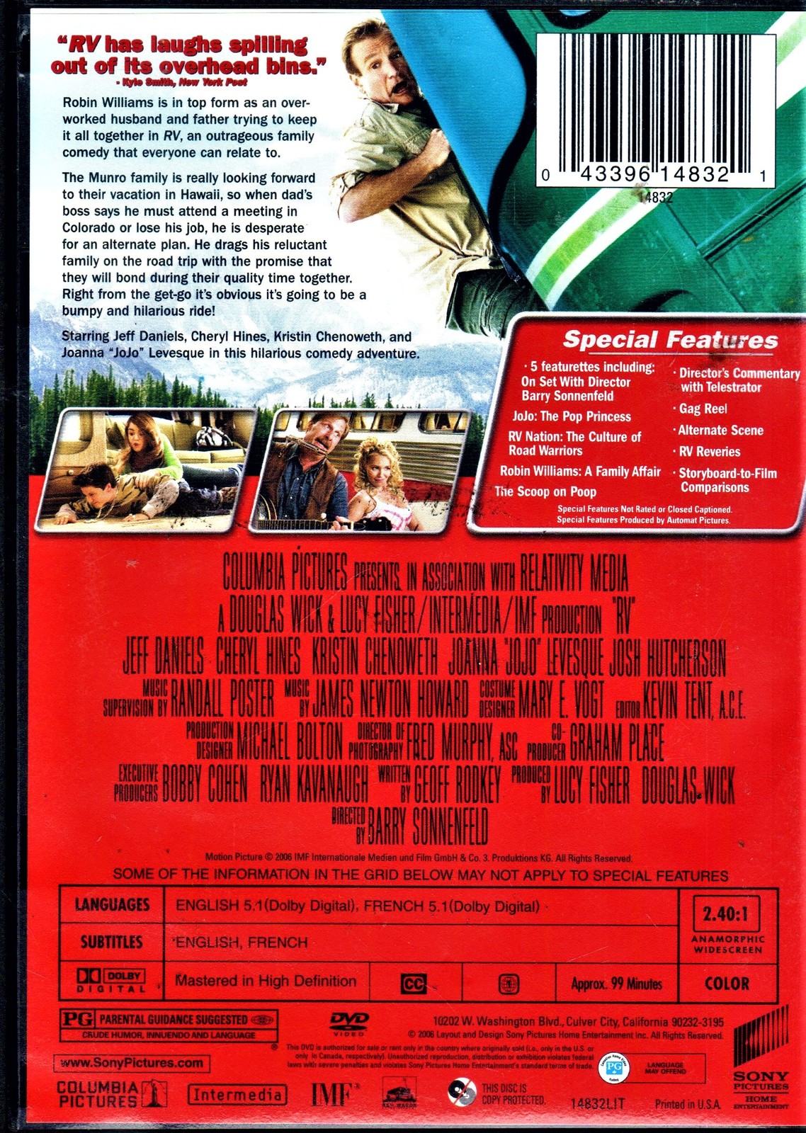 RV - DVD Movie, Staring Robin Williams - DVDs & Blu-ray Discs