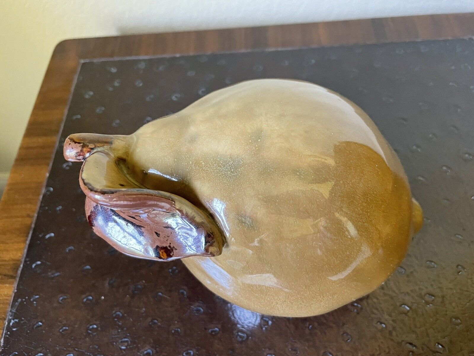 DECORATIVE Ceramic PEAR Fruit Figurine / Paperweigh NEW Golden Tan ...