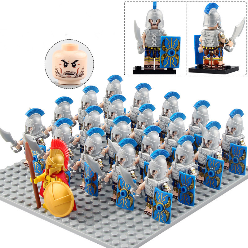 21pcs Medieval Roman Legion The Roman Soldiers Blue Armour Minifigure ...