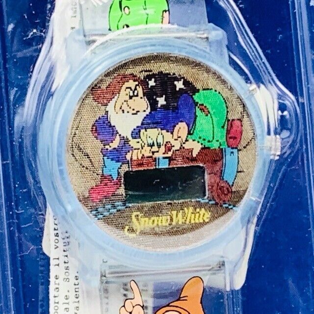 Walt Disney wristwatch vtg watch sealed Snow White seven dwarfs dopey ...