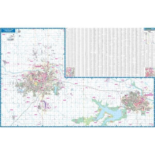 Topeka & Lawrence, KS Wall Map and similar items