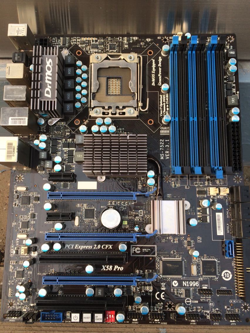 MSI X58 PRO Motherboard LGA1366 Intel X58 DDR3 With I/O Shieldm ...