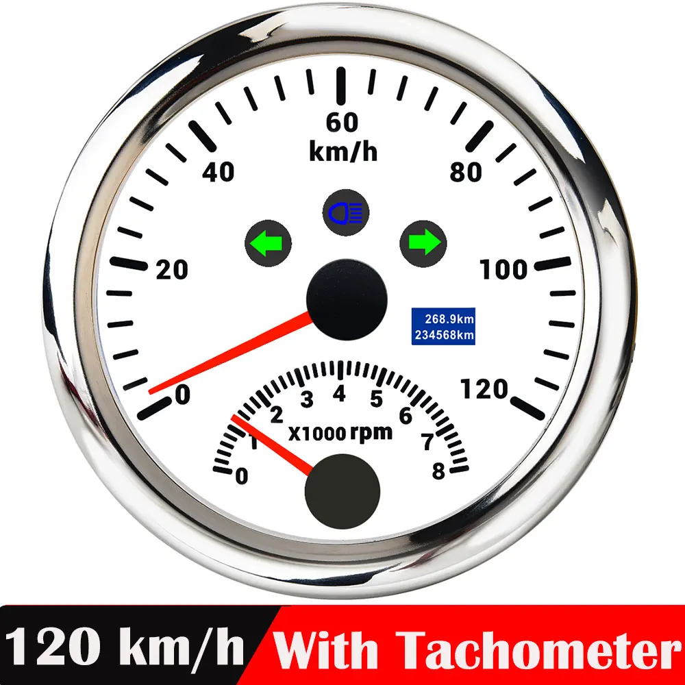 New 85MM GPS Speedometer 120 200 KM/H MPH With Car Tachometer 8000 RPM ...