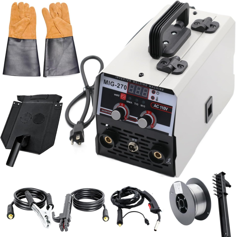 145A Mig Welder，110V Flux Core Mig Welder，3 in 1 Gasless Mig/Stick/Lift ...