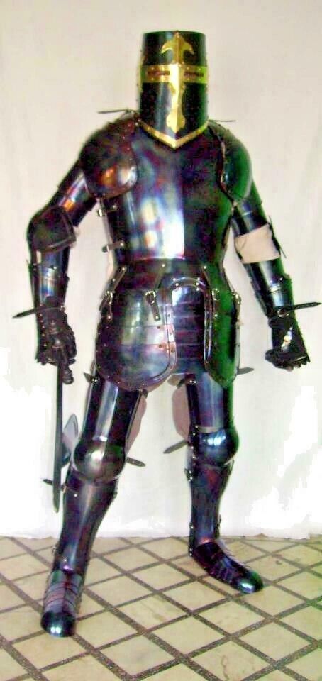 Full Size Knight Templar Armor Suit Life Size Battle-Ready Plate Armor ...