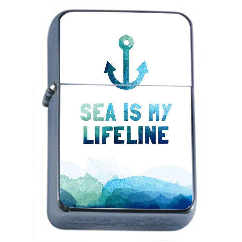 Sea Lifeline Em1 Flip Top Oil Lighter Wind Resistant - Tobacciana