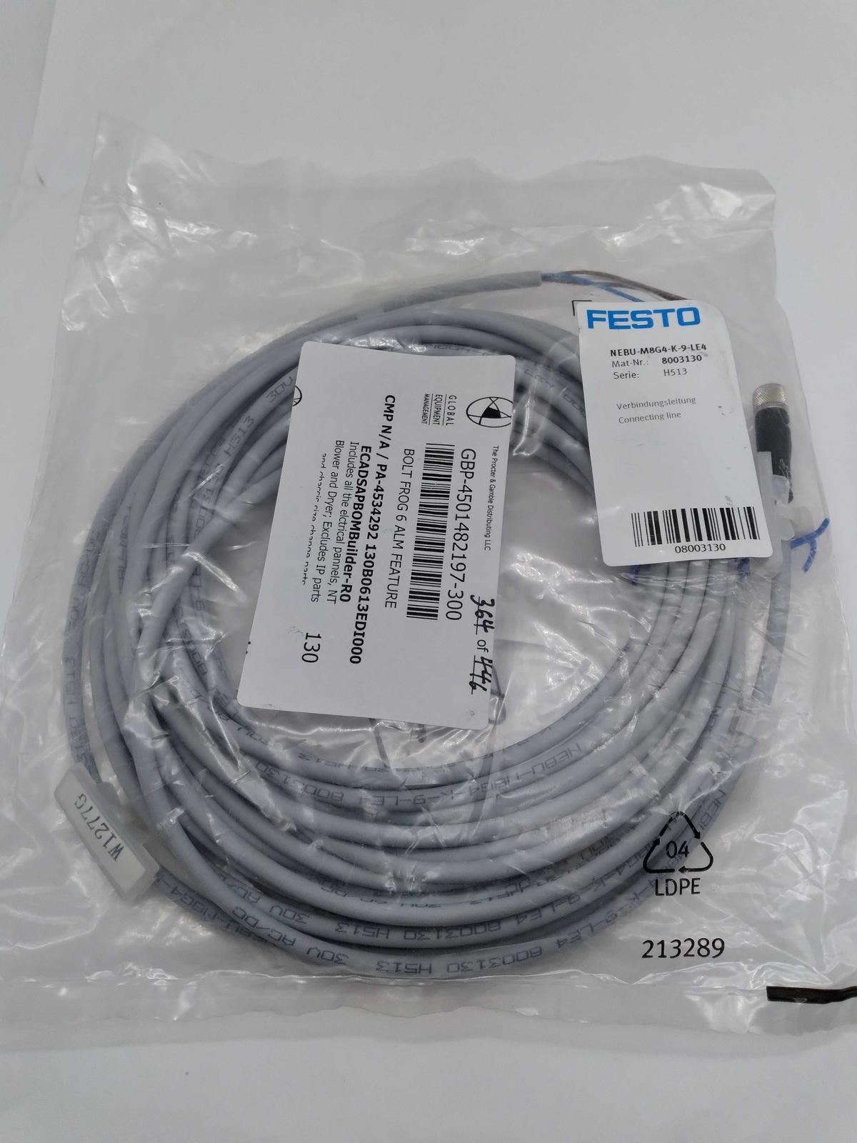 NEW FESTO NEBU-M8G4-K-9-LE4 CONNCECTING CABLE 8003130 - Other Business ...
