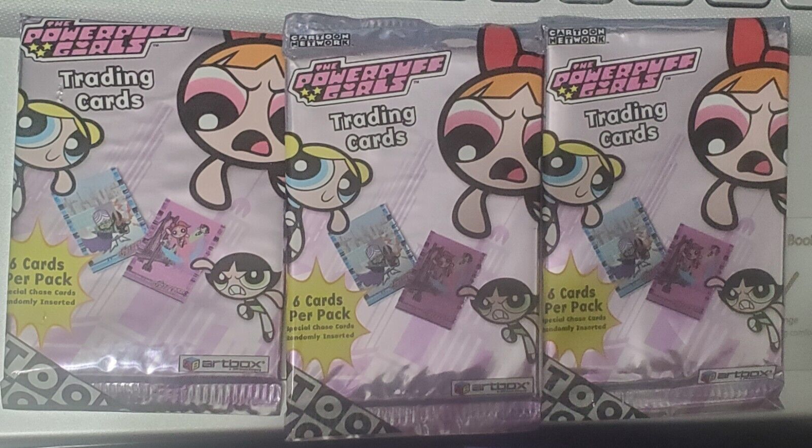 3 Powerpuff Girls Trading Cards Cartoon Network Artbox Sealed Pack ...