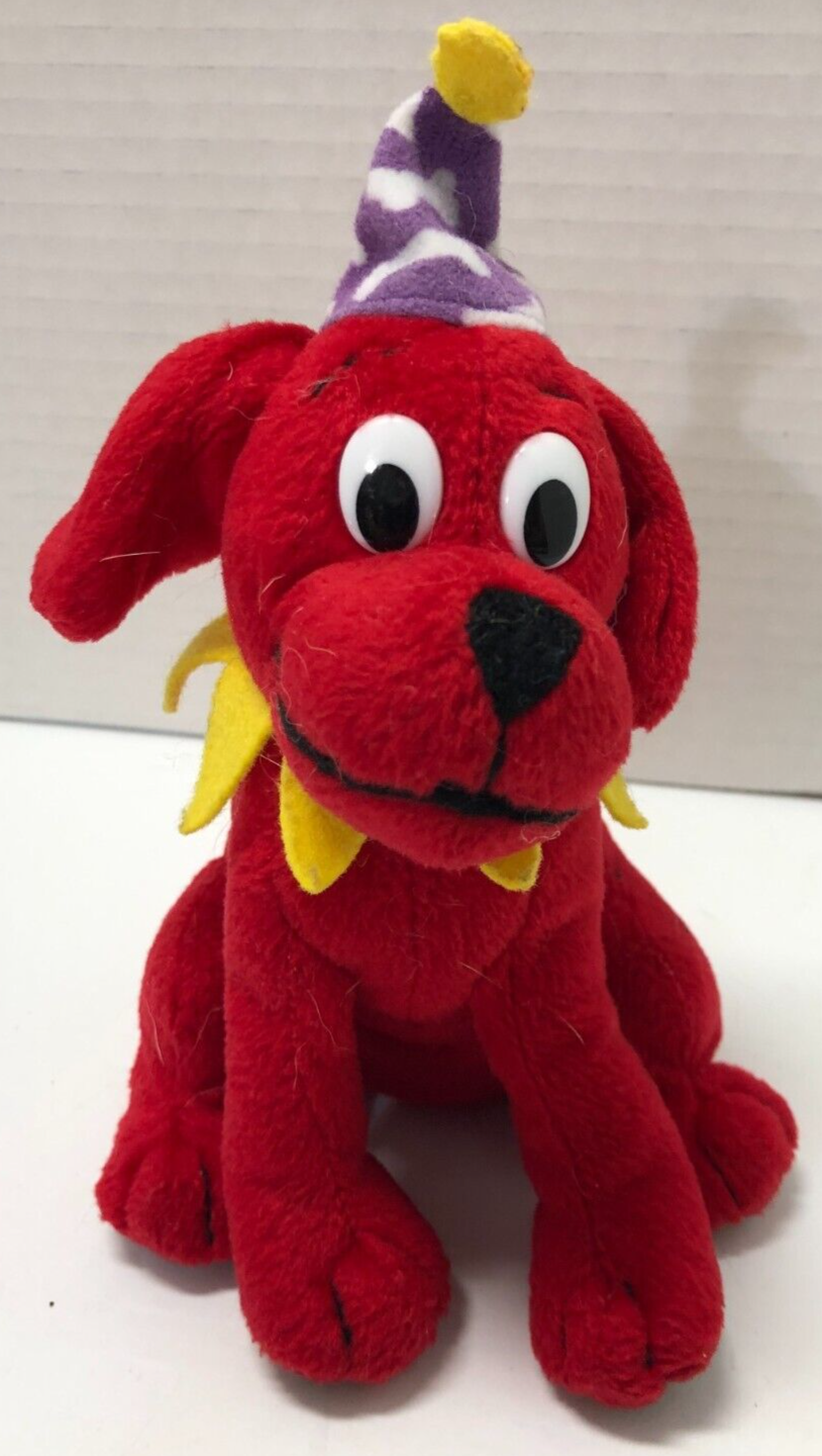 CLIFFORD THE BIG RED DOG 6" with Party Hat Plush Toy Figure - Action ...