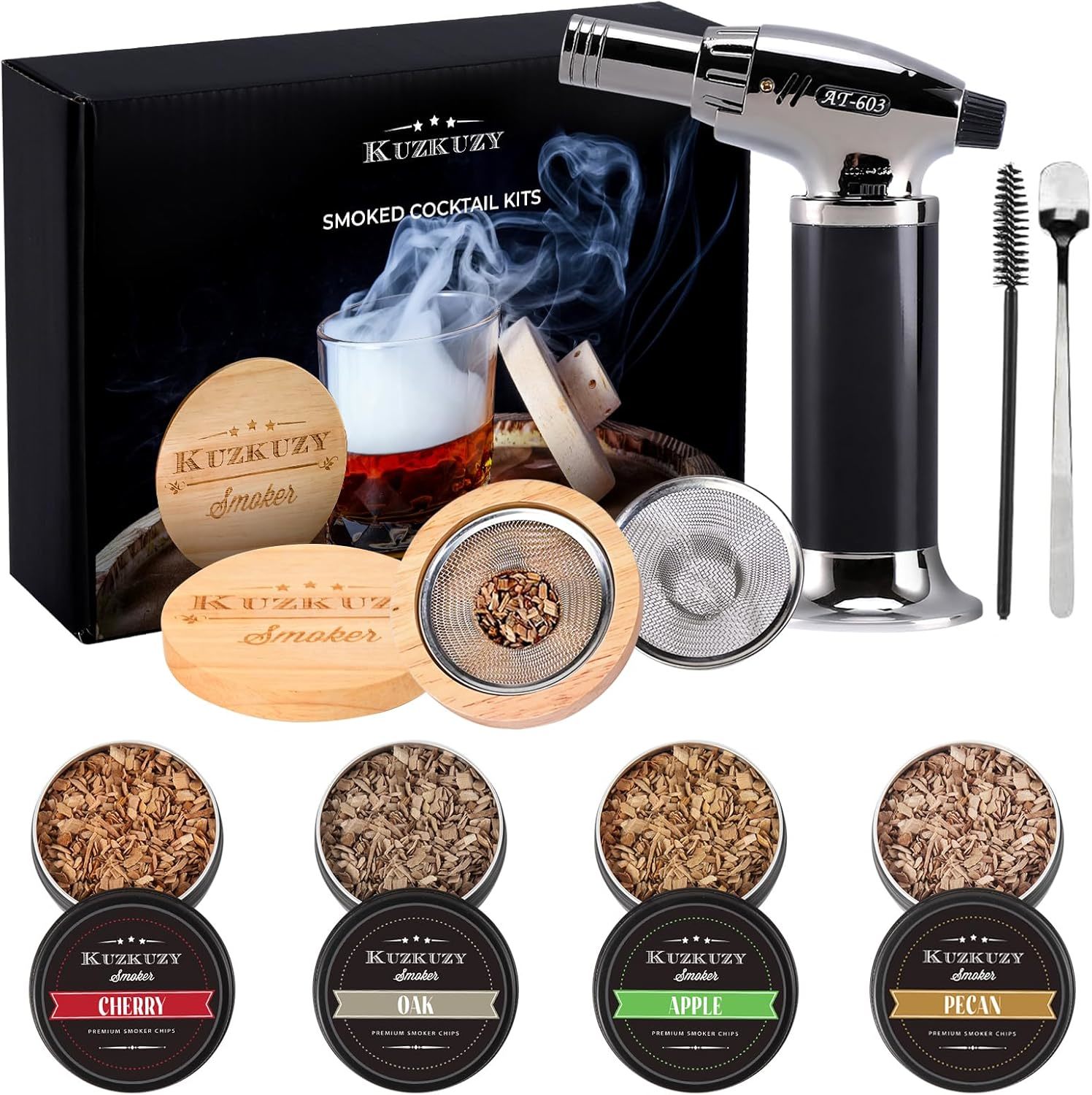 Cocktail Smoker Kit With Torch – 4 Flavors Wood Chips – Bourbon ...