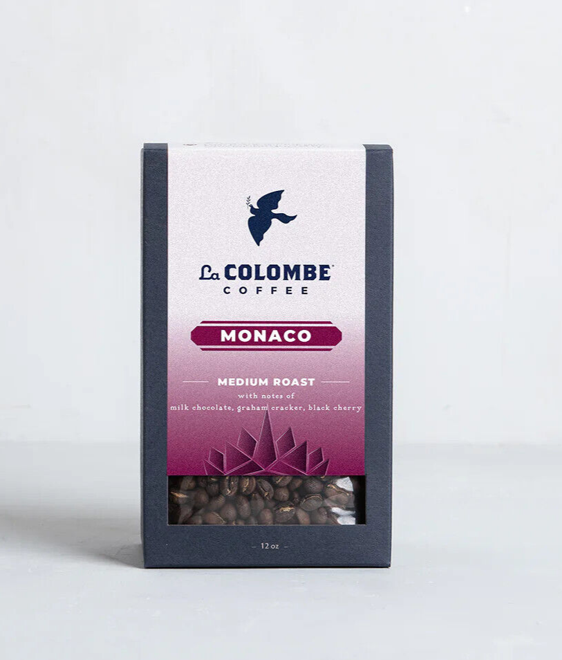 LA COLOMBE COFFEE MONACO MEDIUM ROAST BLEND GROUND 12OZ - Ground Coffee