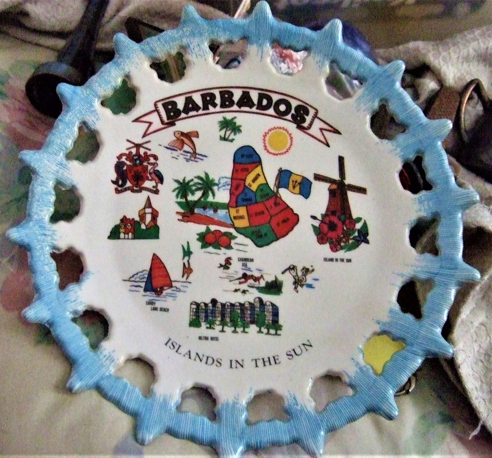 Barbados Island In The Sun - Souvenier plastic Display Plate ...