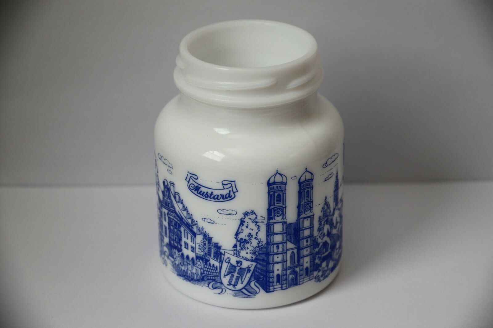 Senape Mustard Senf Muchen White Blue Jar Kitchen Collectible German ...