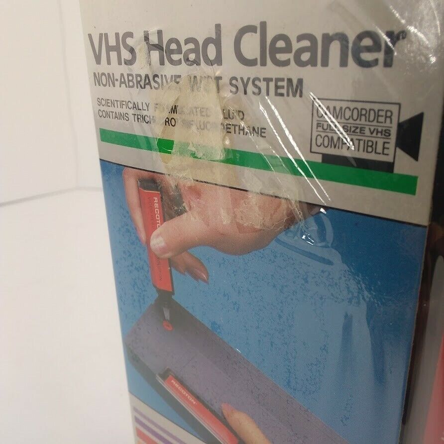 Recoton VHS Video Cassette Head Cleaner Non-Abrasive Wet System for VCR ...